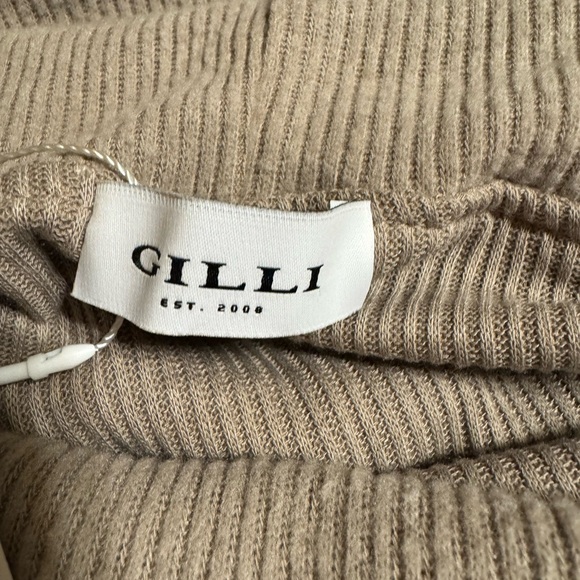 Gilli | Sweaters | Gilli Beige Ribbed Off The Sholder Cowl Draped Sexy ...
